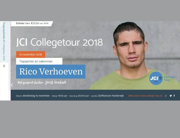 Wereldkampioen kickboxer Rico Verhoeven te gast bij JCI Collegetour ...